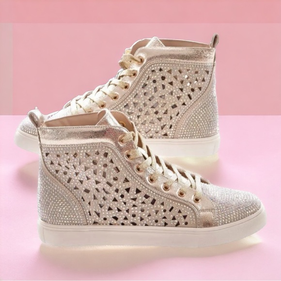 Lady Couture | Shoes | Lady Couture Rhinestone Sneakergold | Poshmark